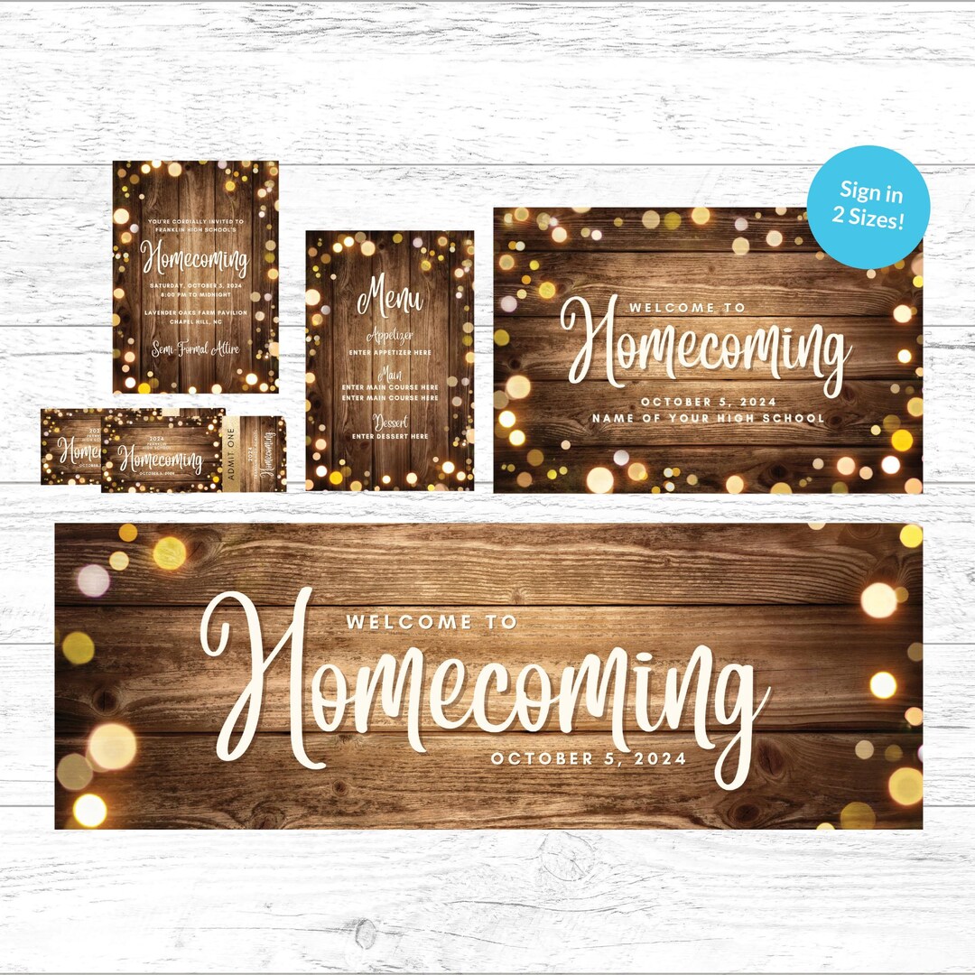 Rustic Template Bundle for Homecoming, Prom, Party or Event: Invitation ...