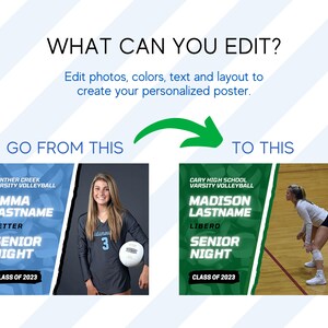 Senior Night Volleyball Poster Template Volleyball Senior - Etsy