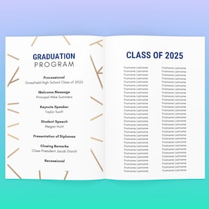 2025 Graduation Program Template, Graduation Ceremony Program, High ...
