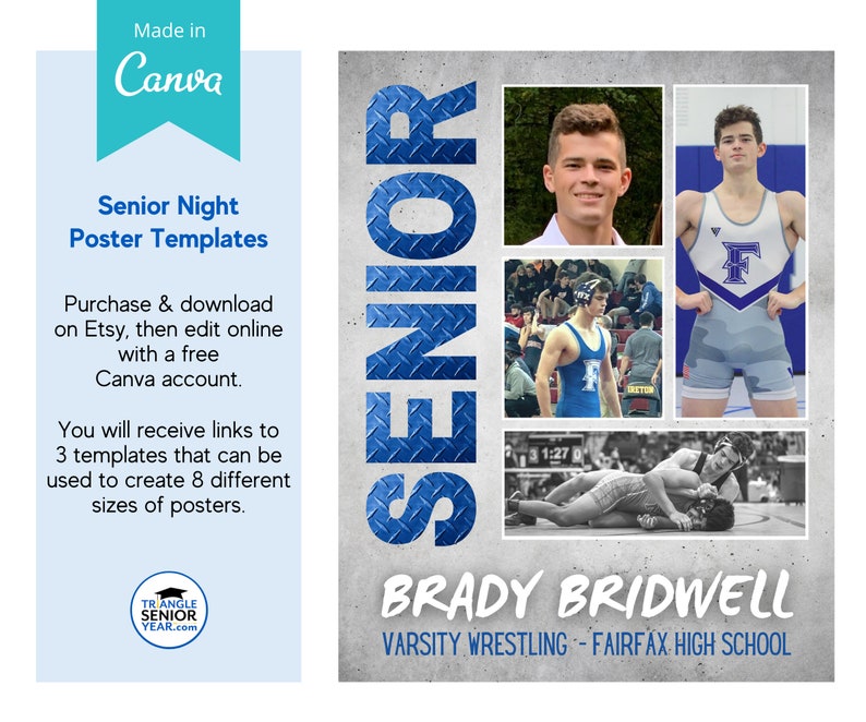 Senior Night Poster Template Any Sport High School Poster - Etsy