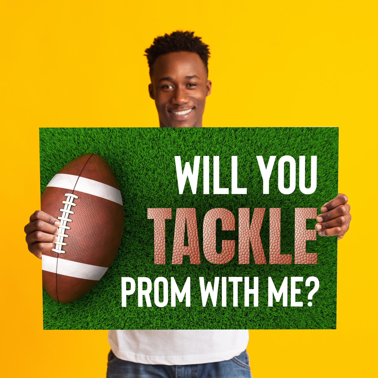 Promposal Poster, Football Theme Prom Invitation, Prom Proposal Ideas ...