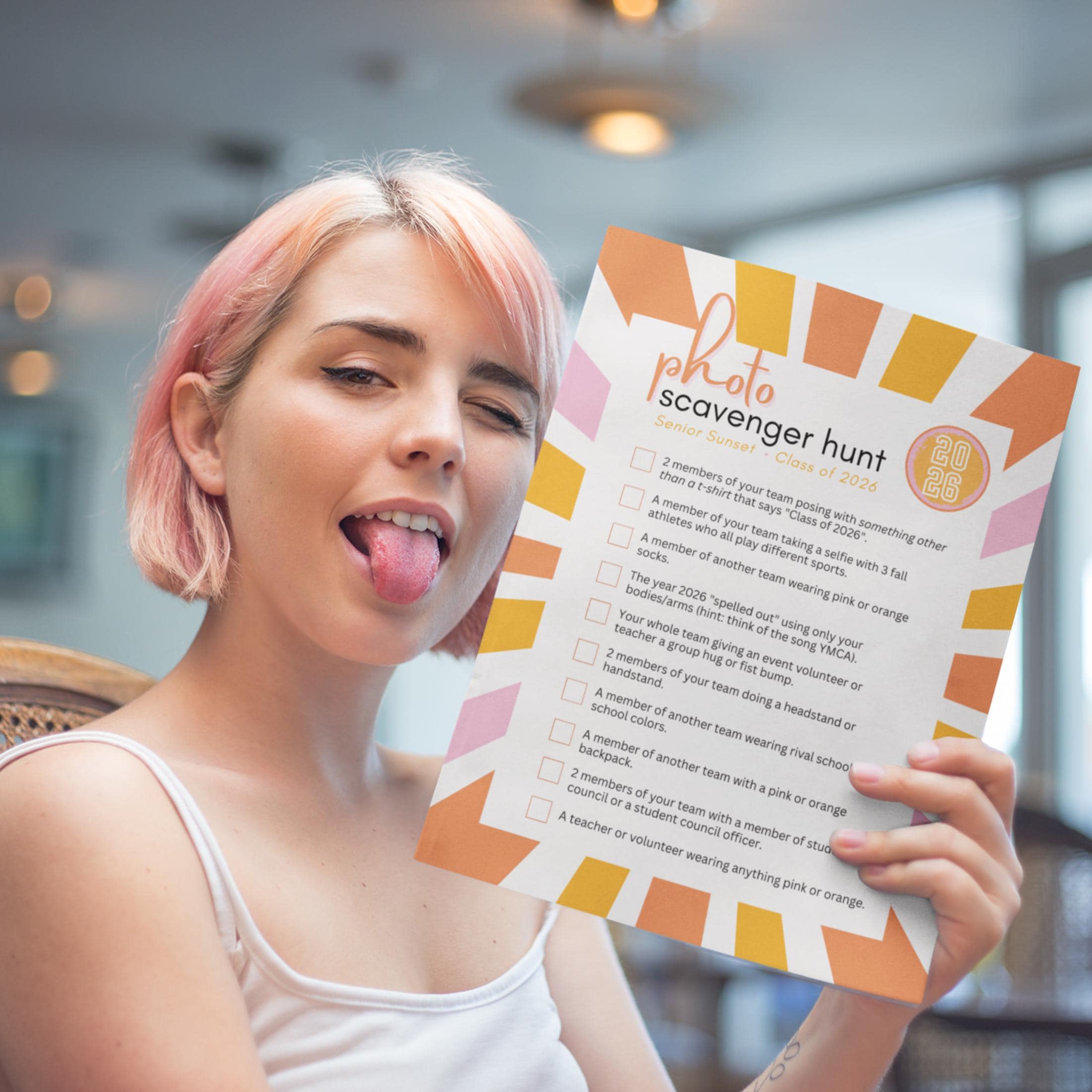 Senior Sunrise/sunset Photo Scavenger Hunt Template: Class of 2026 ...