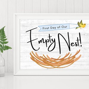 Empty Nest Photo Prop, Empty Nest Sign, College Parents First Day of ...