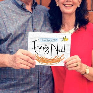 Empty Nest Photo Prop, Empty Nest Sign, College Parents First Day of ...