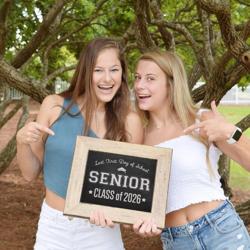 Senior Year Sign for the First Day of School, Class of 2026, Last First ...