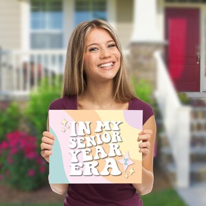 In My Senior Year Era Sign, First Day of School Photo Prop, Senior Year ...