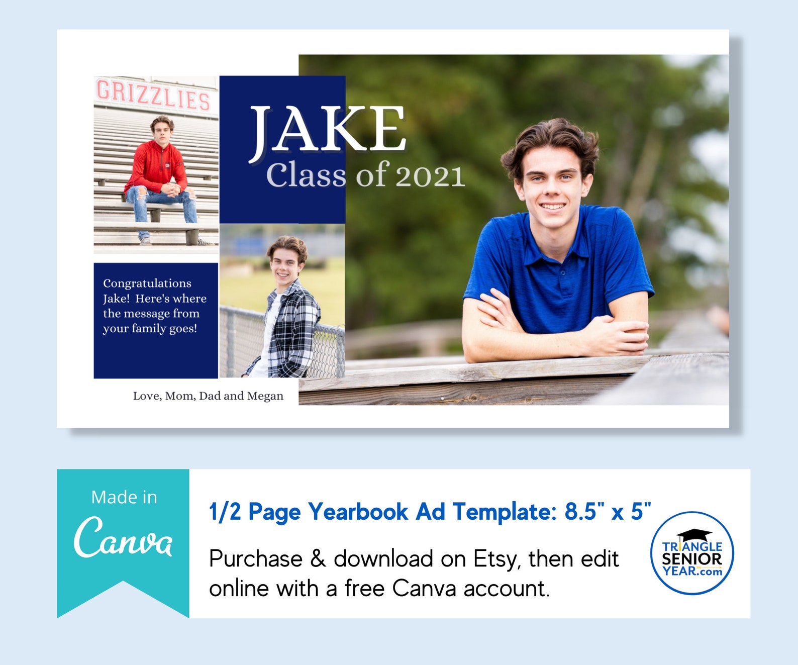 Senior Yearbook Ad Templates Senior Year Tribute Ad Editable - Etsy
