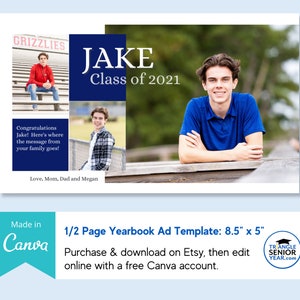 Senior Yearbook Ad Templates Senior Year Tribute Ad Editable - Etsy