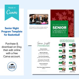 Senior Night Program Template High School Sports Program Template ...