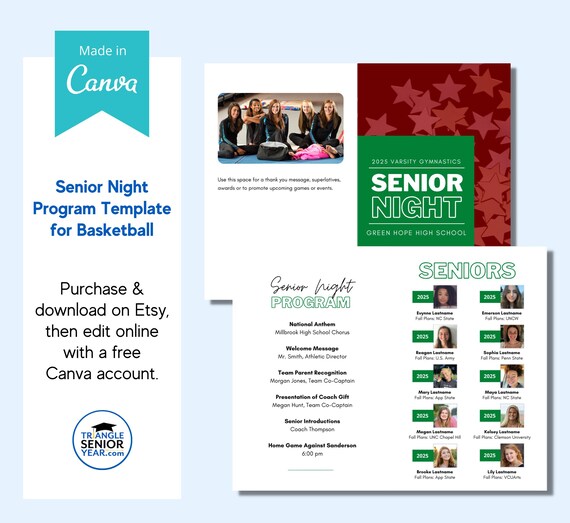 Basketball Senior Night Programs Template