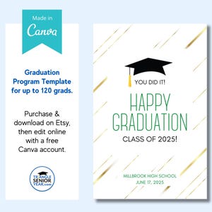 2025 Graduation Program Template, Graduation Ceremony Program, High ...