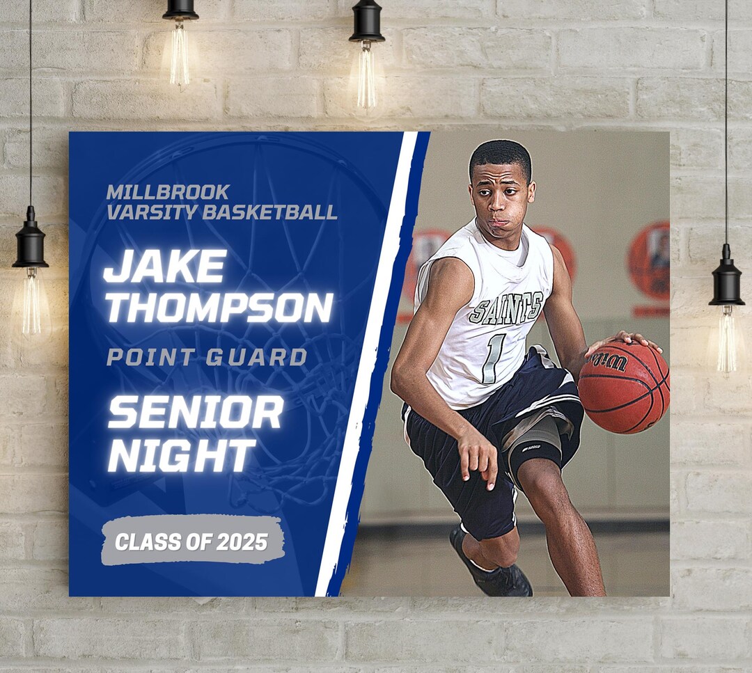 Senior Night Basketball Poster, Basketball Senior Night, High School ...