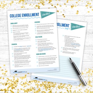 College Enrollment Checklist: Digital Freshman Prep Guide (printable ...