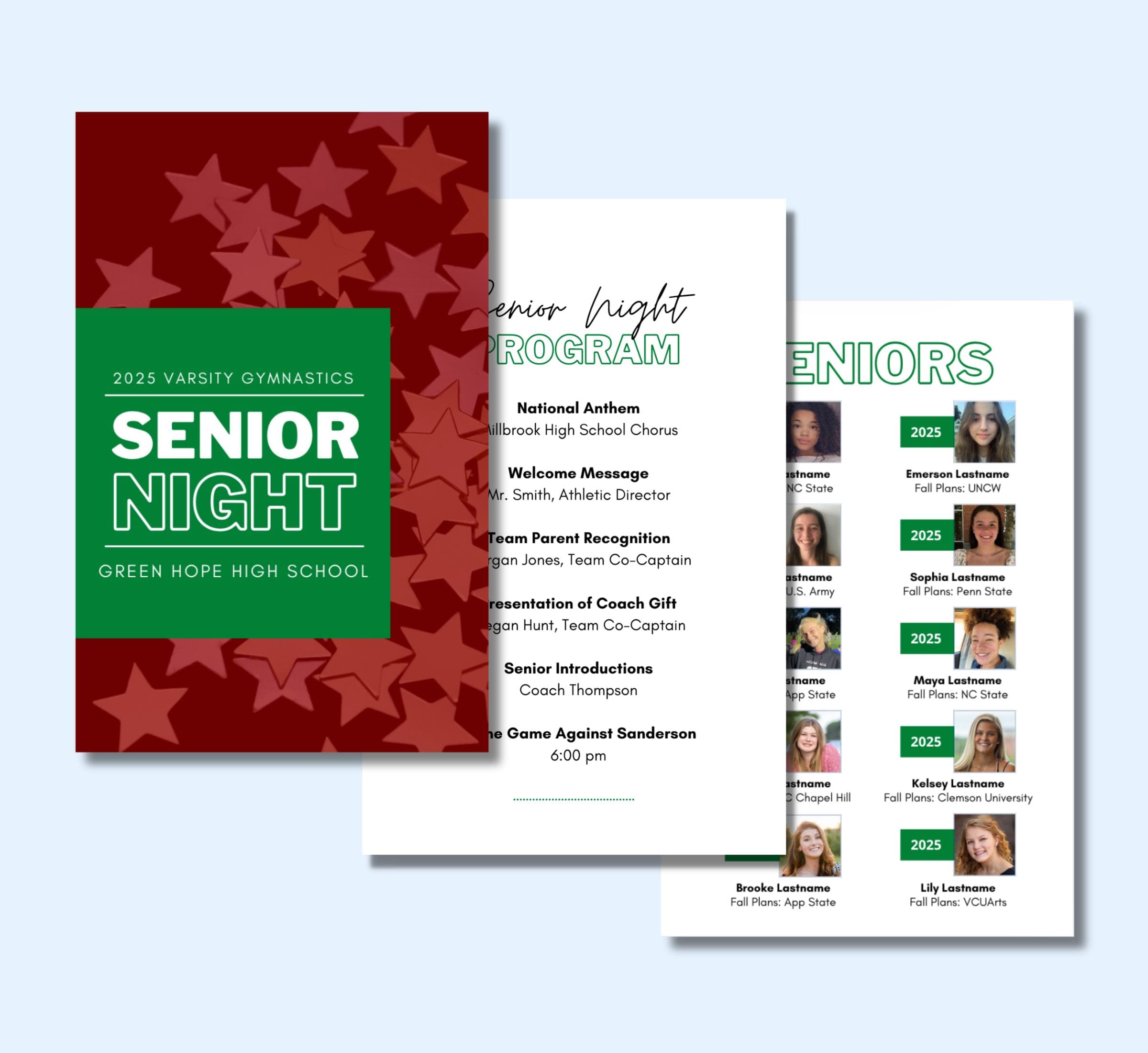 Basketball Senior Night Programs Template