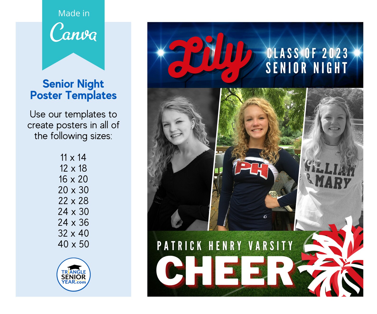 Senior Night Cheer Poster Template Cheerleading Senior Night - Etsy