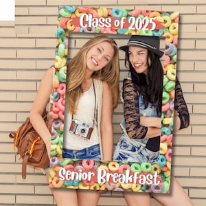 Senior Breakfast Photo Booth Frame, Class of 2025 Photo Prop Frame ...