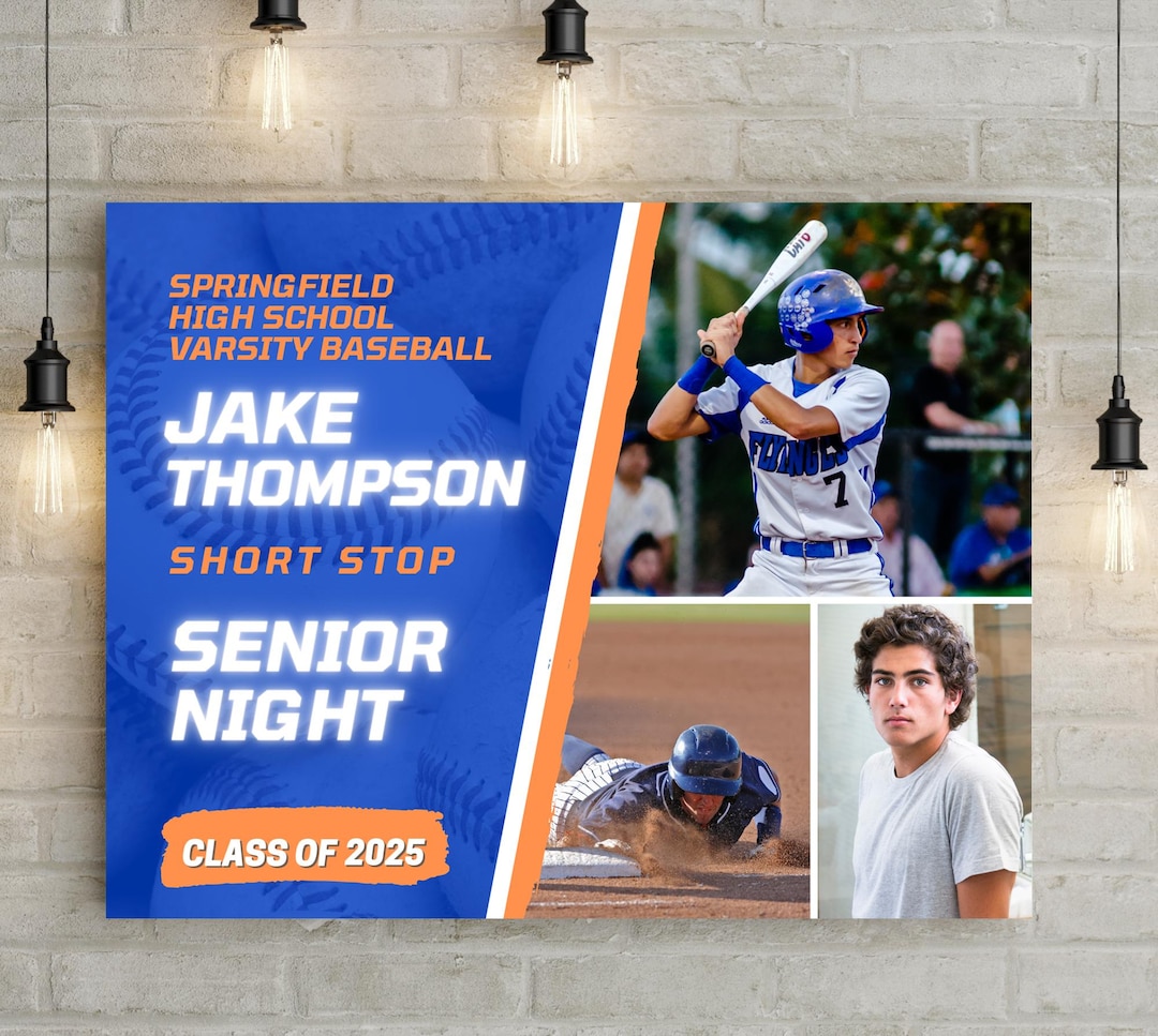 Baseball Senior Night Poster Template: Class of 2026 (canva Editable ...