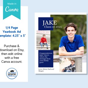 Senior Yearbook Ad Templates Senior Year Tribute Ad Editable - Etsy