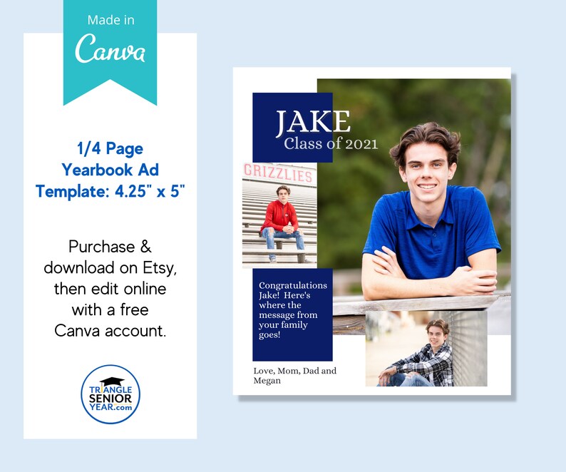 Senior Yearbook Ad Templates Senior Year Tribute Ad Editable - Etsy