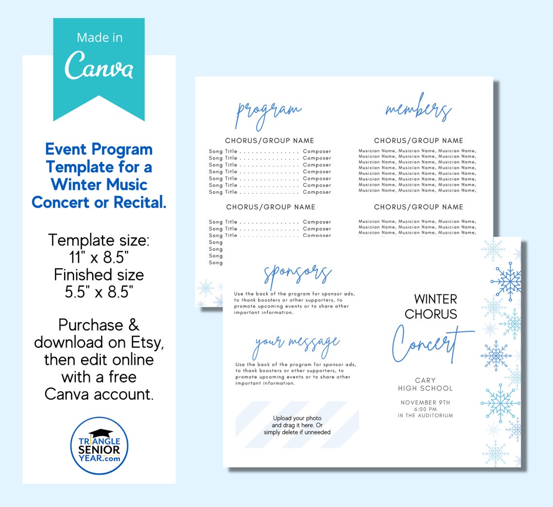 Editable Winter Concert Program Template - Holiday & Christmas Music ...