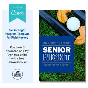Field Hockey Senior Night Program Template (digital Download) - Etsy