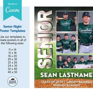 Baseball Senior Night Poster Template, High School Poster Template ...