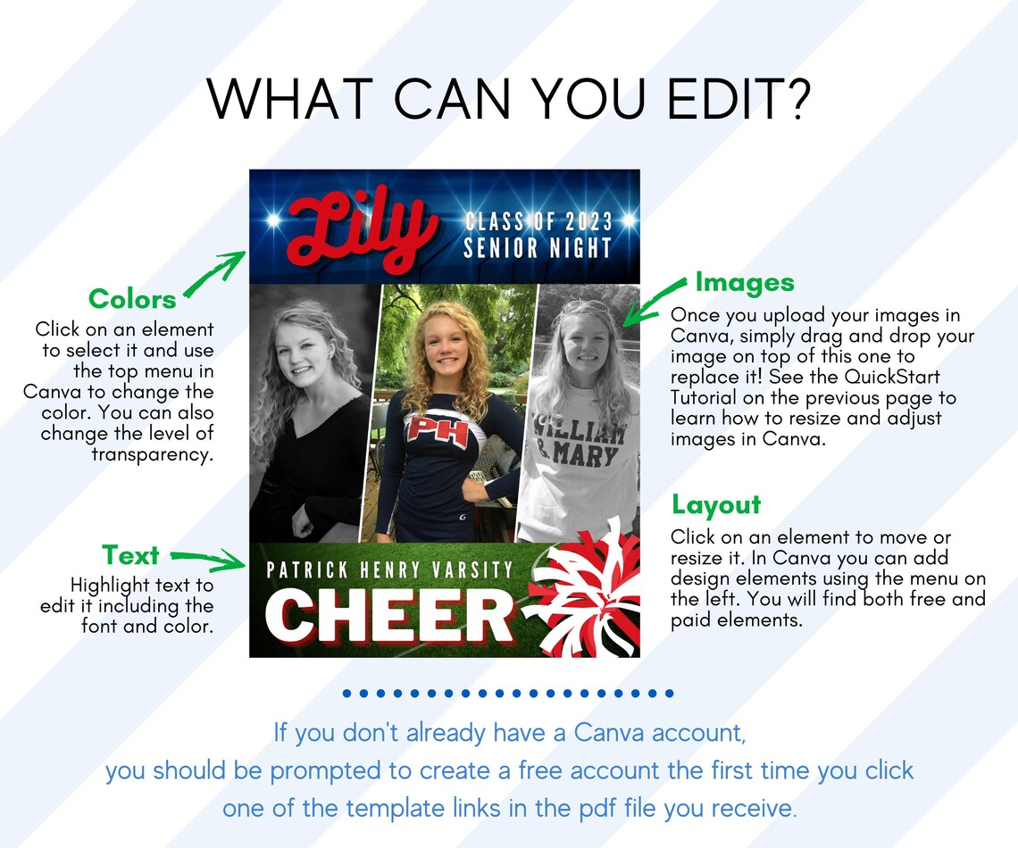 Senior Night Cheer Poster Template Cheerleading Senior Night - Etsy