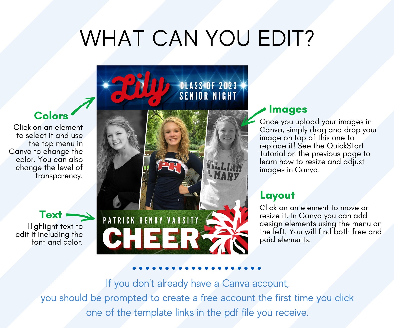 Senior Night Cheer Poster Template Cheerleading Senior Night - Etsy