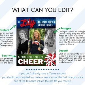 Senior Night Cheer Poster Template Cheerleading Senior Night - Etsy