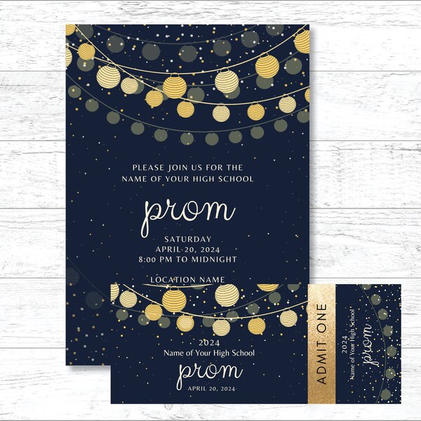 Starry Night Invitation - Etsy