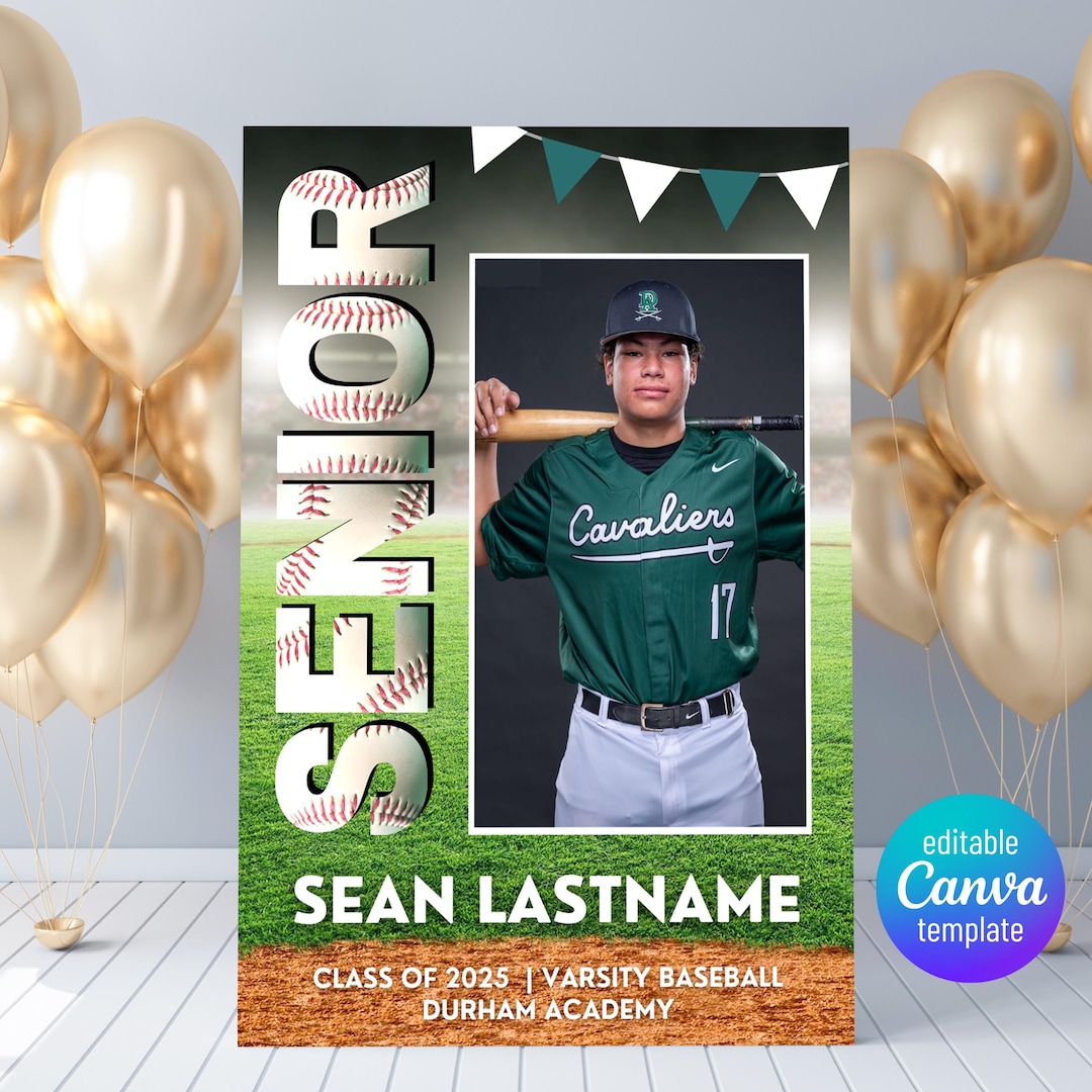 Baseball Senior Night Poster Template: High School Athlete (canva ...