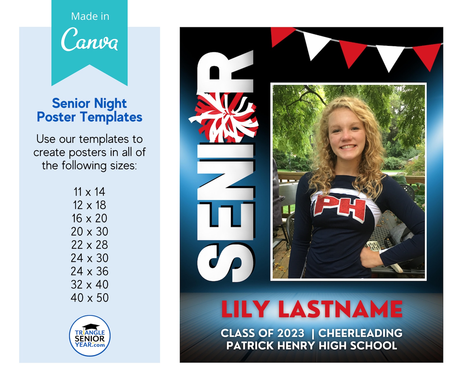 Senior Night Cheer Poster Template Cheerleading or Dance Team - Etsy