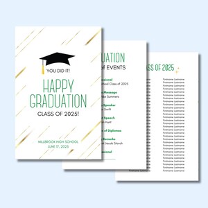 2025 Graduation Program Template, Graduation Ceremony Program, High ...
