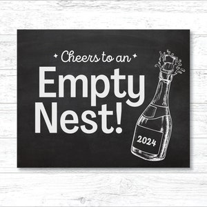 Cute Photo Prop for Empty Nesters, Cheers to an Empty Nest Sign ...