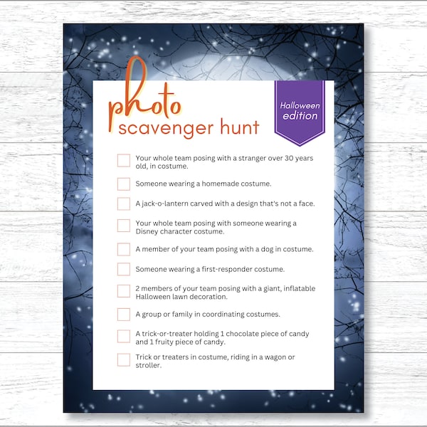 Halloween Scavenger Hunt - Etsy