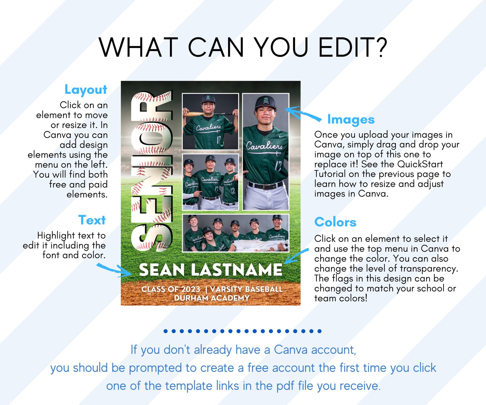 Baseball Senior Night Poster Template High School Poster - Etsy