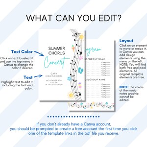 Summer Concert Program Template - Editable Template for Piano, Chorus ...