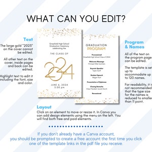 Graduation Program Template for the Class of 2024, Graduation Ceremony ...