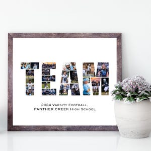 TEAM Photo Collage Template, Team Gift, Coach Thank You Gift, DIY Photo ...