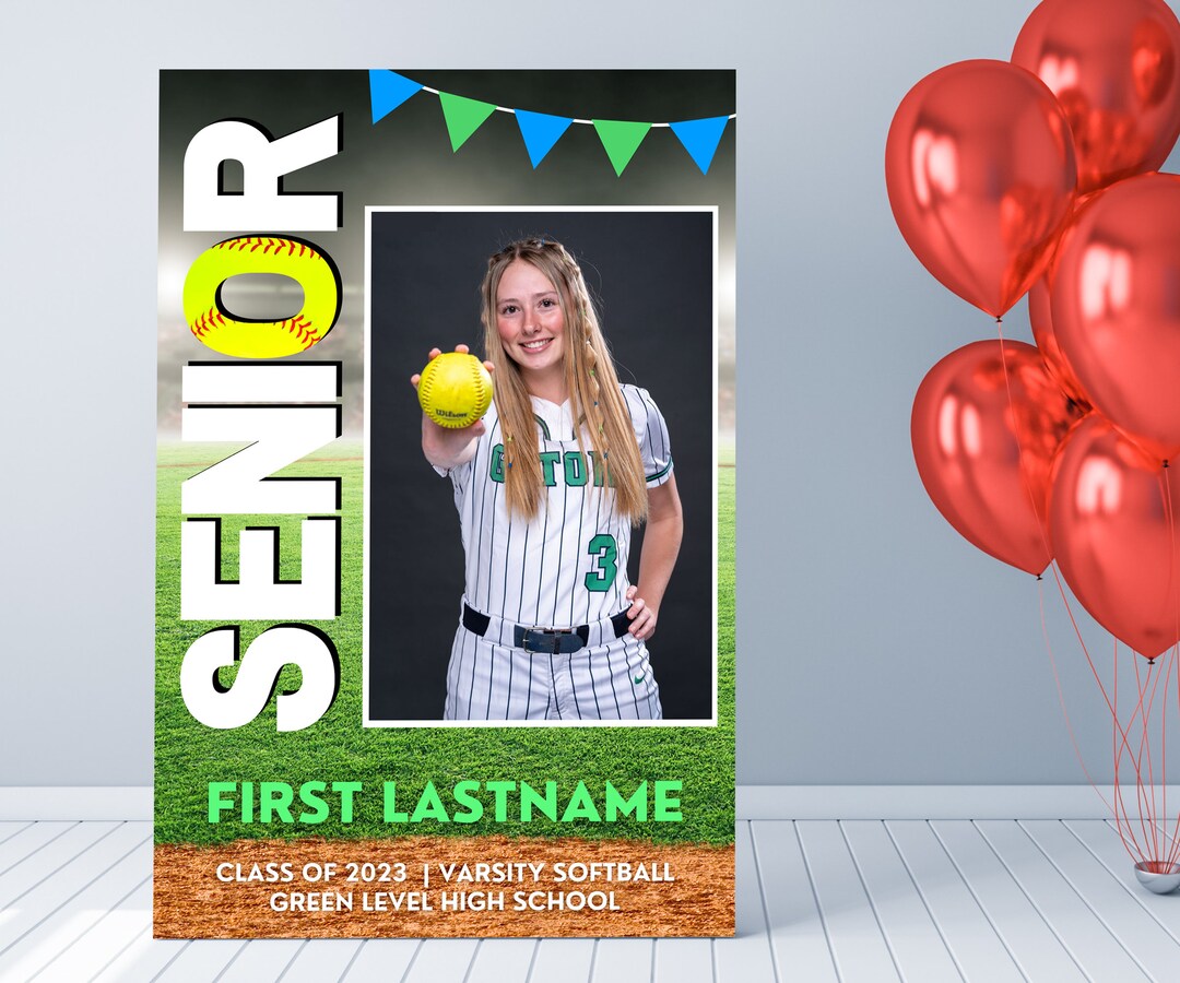 Softball Poster Template for Senior Night High School Poster - Etsy