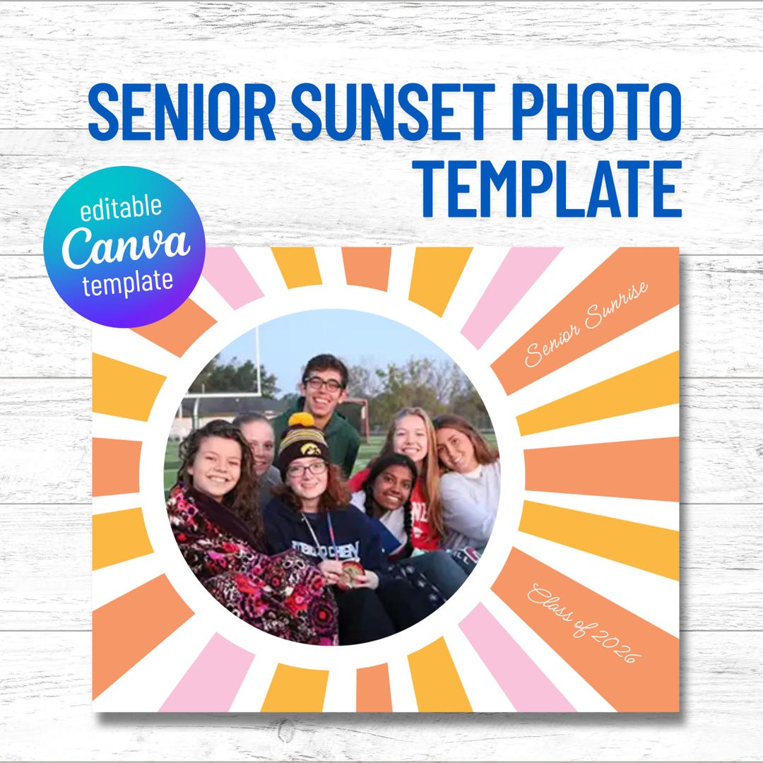 Senior SUNRISE or SUNSET Photo Print Template, DIY Senior Sunrise or ...