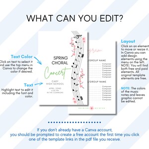 Spring Concert Program Template for Chorus, Orchestra, Band or Piano ...