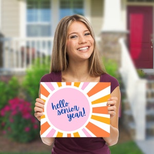 Hello Senior Year Class of 2026, Printable First Day of School Sign ...