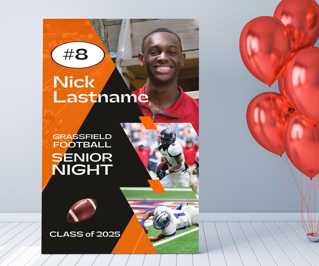 Senior Night Football Poster Template, Football Senior Night, High ...