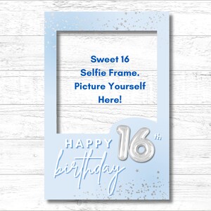 Sweet 16 Photo Booth Prop, Light Blue Selfie Frame for 16th Birthday - Etsy