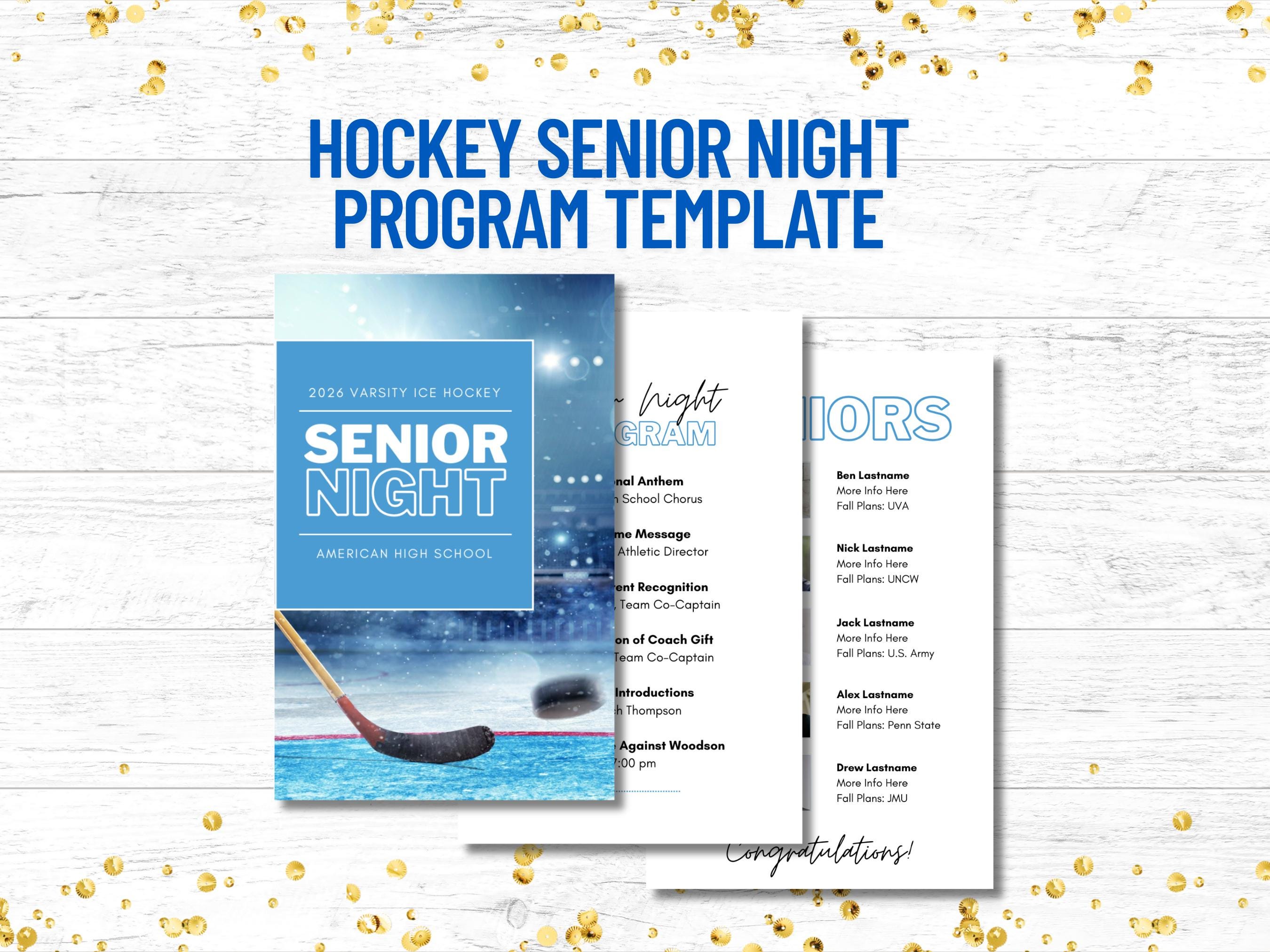 Program Template Ice Hockey Senior Night Hockey Program Class of 2026 ...