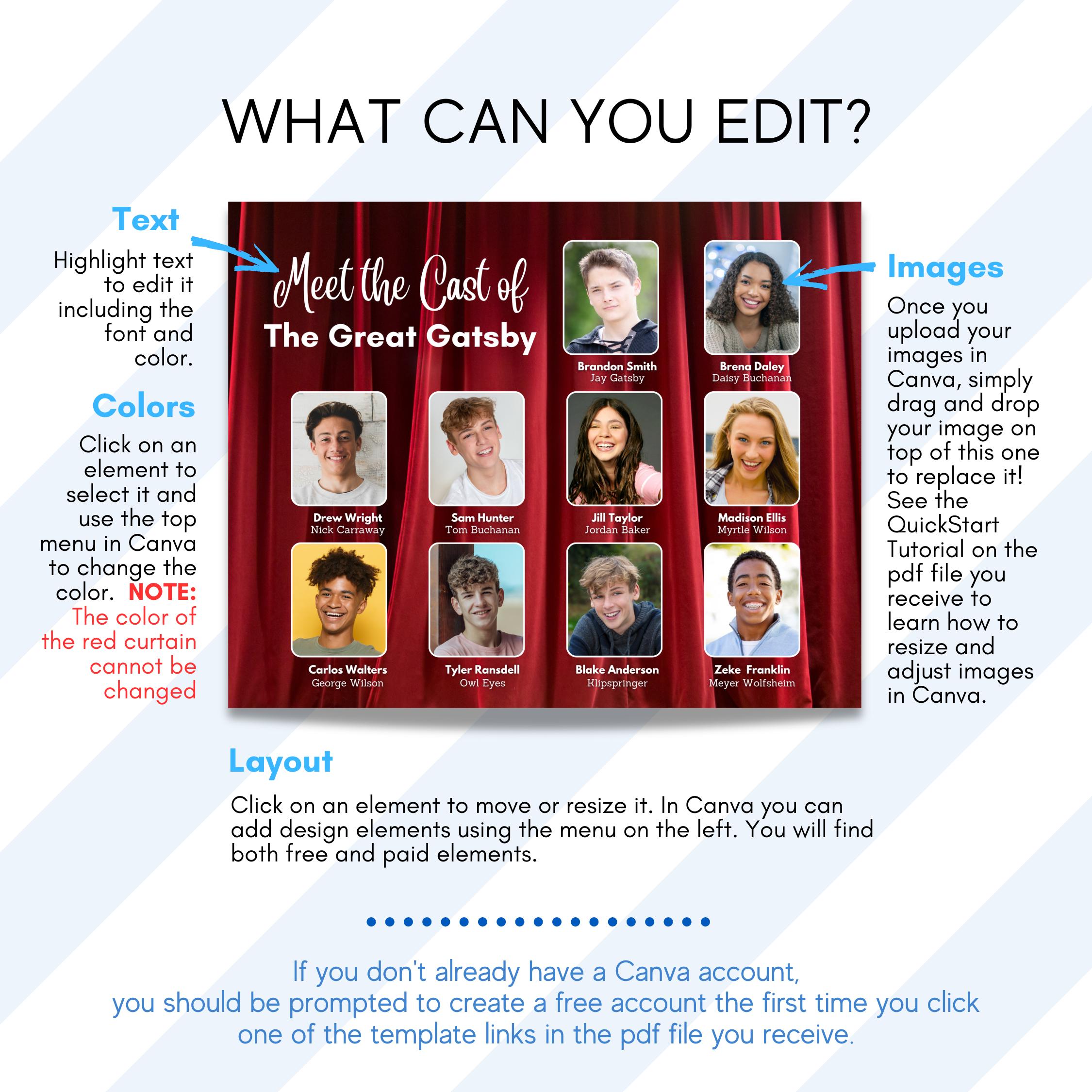 Theater Poster Template for Cast Community Theater Poster for Musical ...