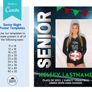 Senior Night Poster Template for Volleyball High School - Etsy