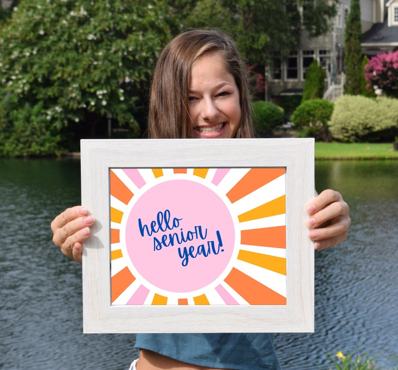 Hello Senior Year Class of 2026, Printable First Day of School Sign ...