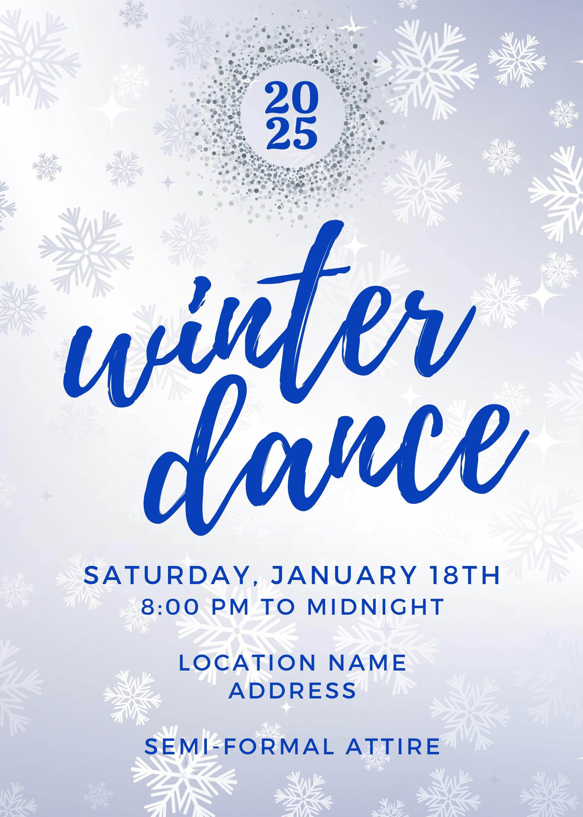 Winter Wonderland Invitation For Dance School Winter Wonderland Dance